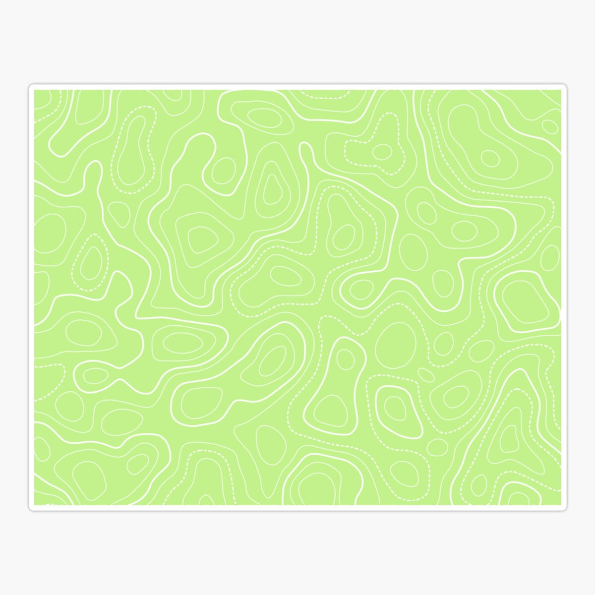 Maneki Topography Pattern. Light Lime Green And White Color Sticker ...