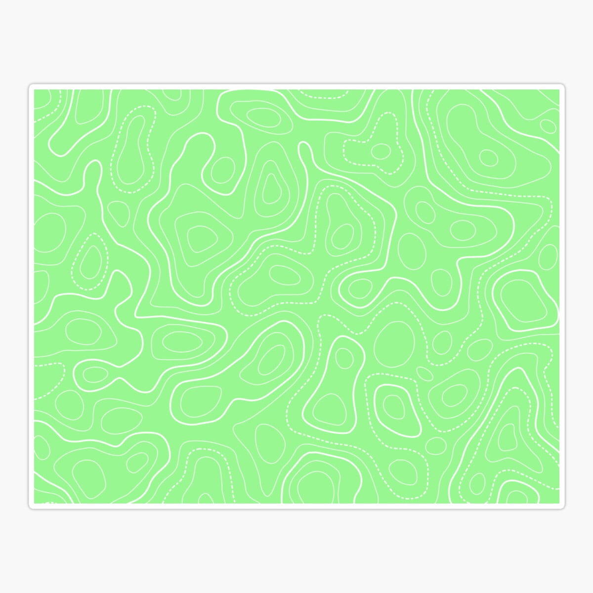 Maneki Topography Pattern. Pastel Green And White Color Sticker, Phone ...