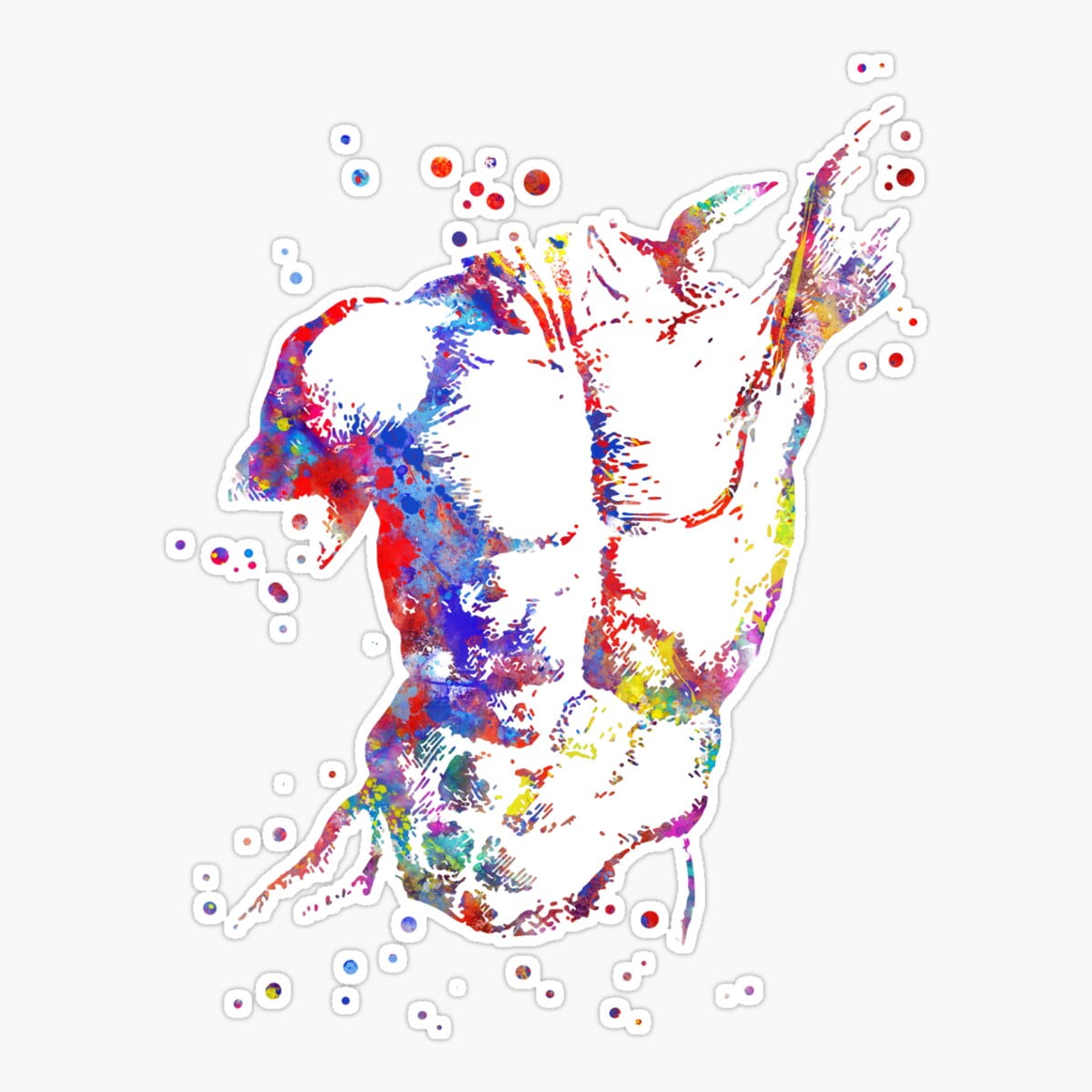 Maneki Torso Muscles Er, Phone Decal Water Bottle Stickers Car Decals ...