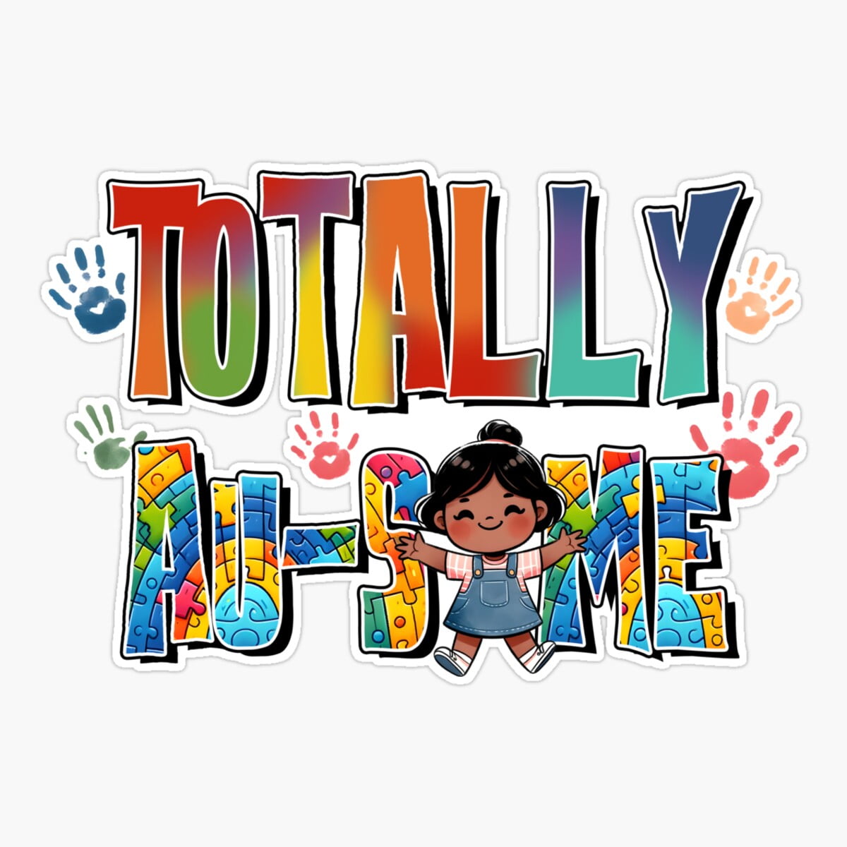 Maneki Totally Au-Some: Celee Autism Pride Tee Er, Phone Decal Water Bottle Stickers Car Decals ...