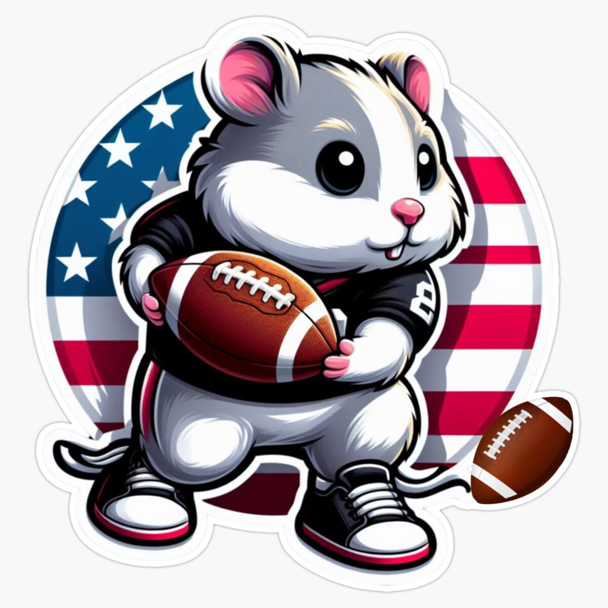 Maneki Touchdown Cutie!: Black And White Hamster ️ American Football Er ...
