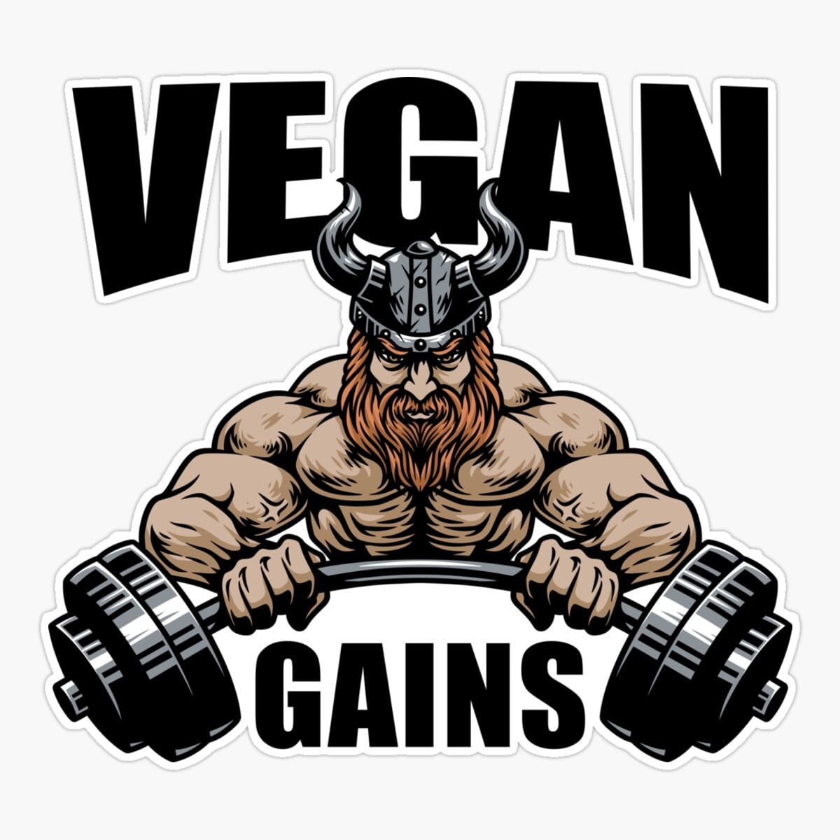 Maneki Tough Gym Vegan Gains Sticker, Phone Decal Water Bottle Stickers ...