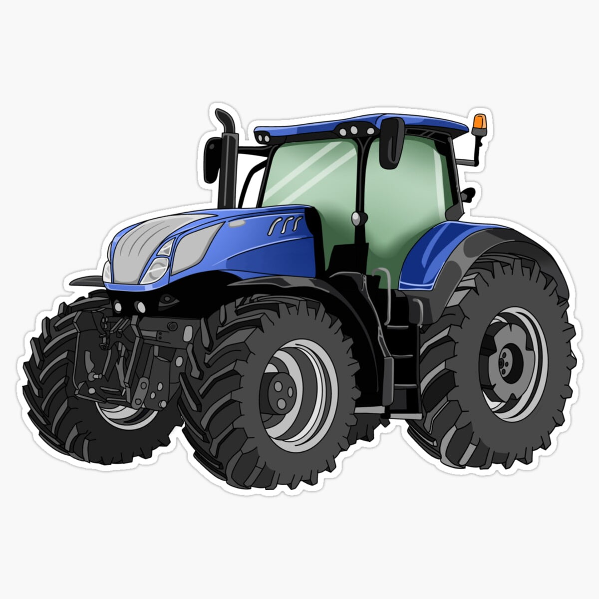 Maneki Tractor Blue Tractor Drawing Er, Phone Decal Water Bottle ...