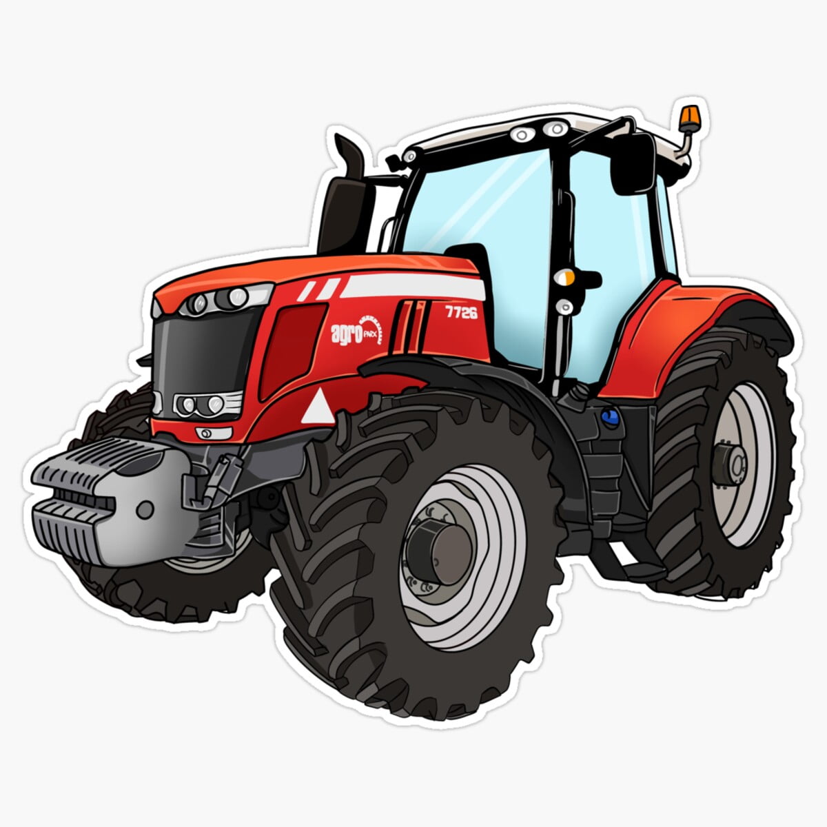 Maneki Tractor Red Tractor Er, Phone Decal Water Bottle Stickers Car ...