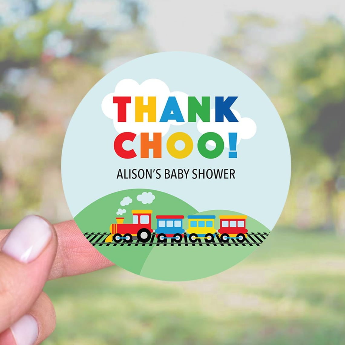 Maneki Train Baby Shower Favors Ers, Train Party Favor Labels, Boy Baby ...