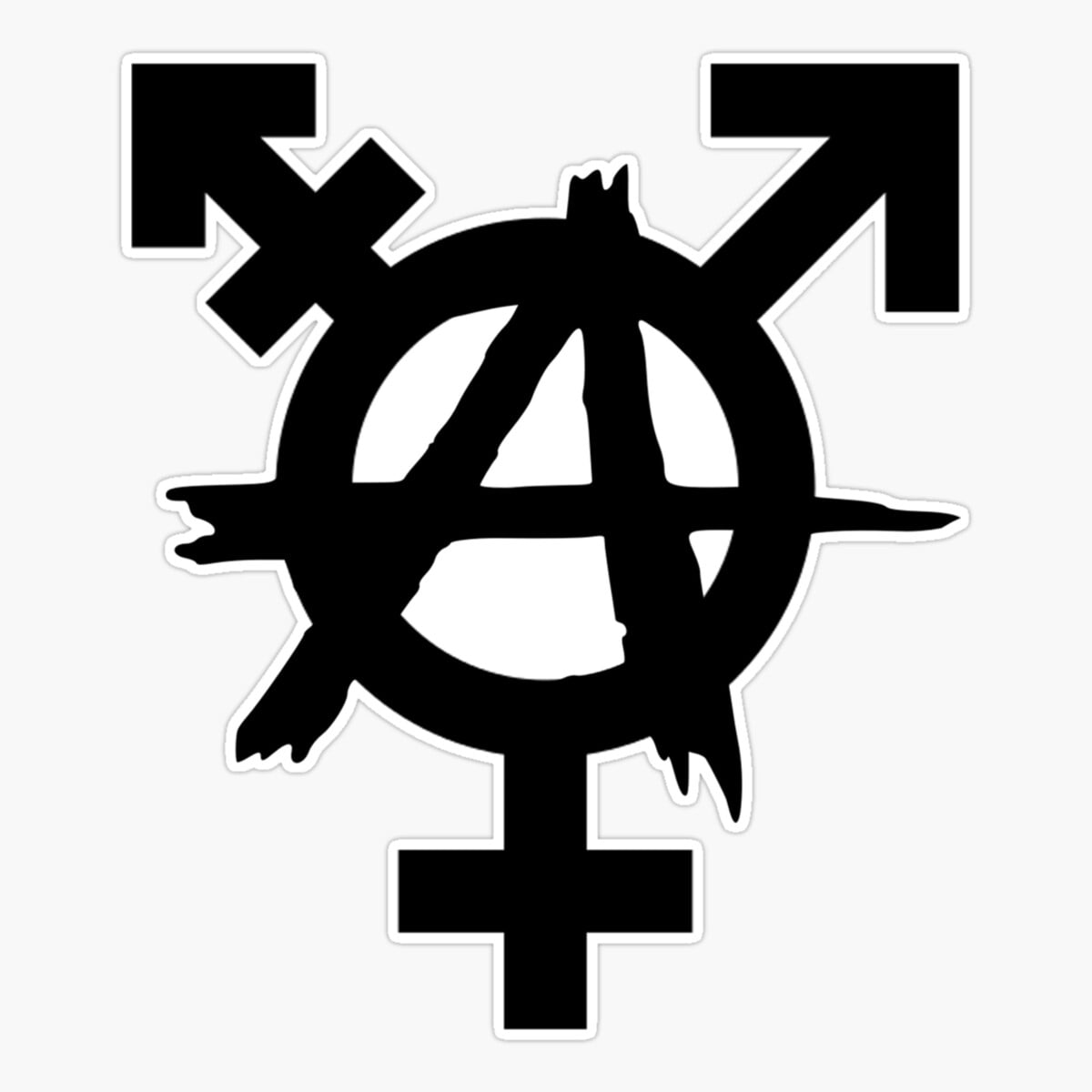 Maneki Trans Anarchy (Alternative Version) Sticker, Phone Decal Water ...