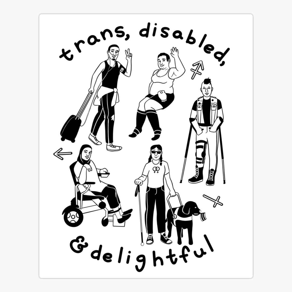 Maneki Trans, Disabled, And Delightful Er, Phone Decal Water Bottle ...