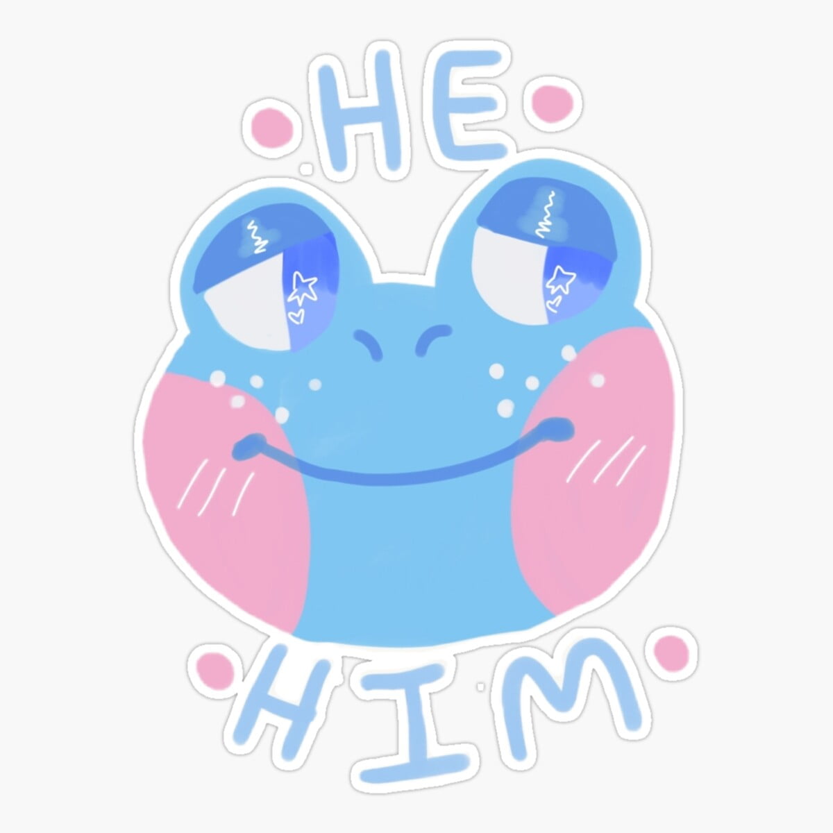 Maneki Trans He/Him Pride Frog!!! Sticker, Phone Decal Water Bottle ...