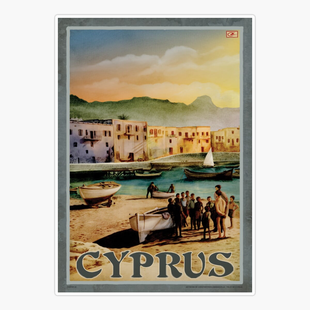 Maneki Travel Poster 12 - Kyrenia, Cyprus Er, Phone Decal Water Bottle ...