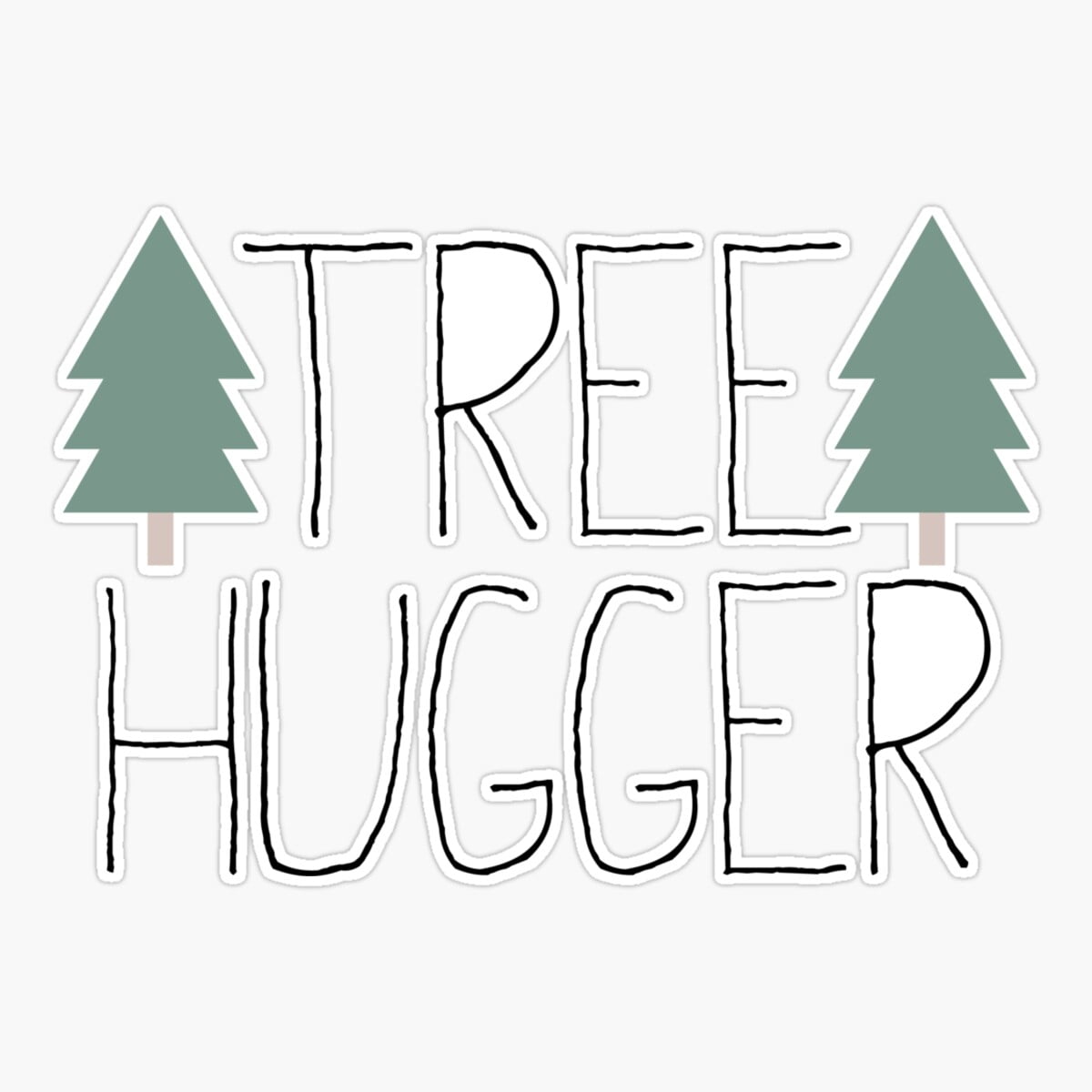 Maneki Tree Hugger - Treehugger Er, Phone Decal Water Bottle Stickers ...