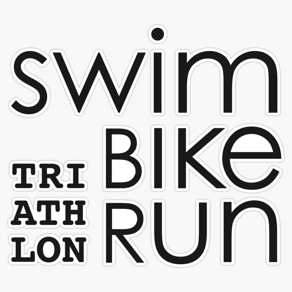 Maneki Triathlon 2 Swim Bike Run For Light Surfaces Er, Phone Decal ...