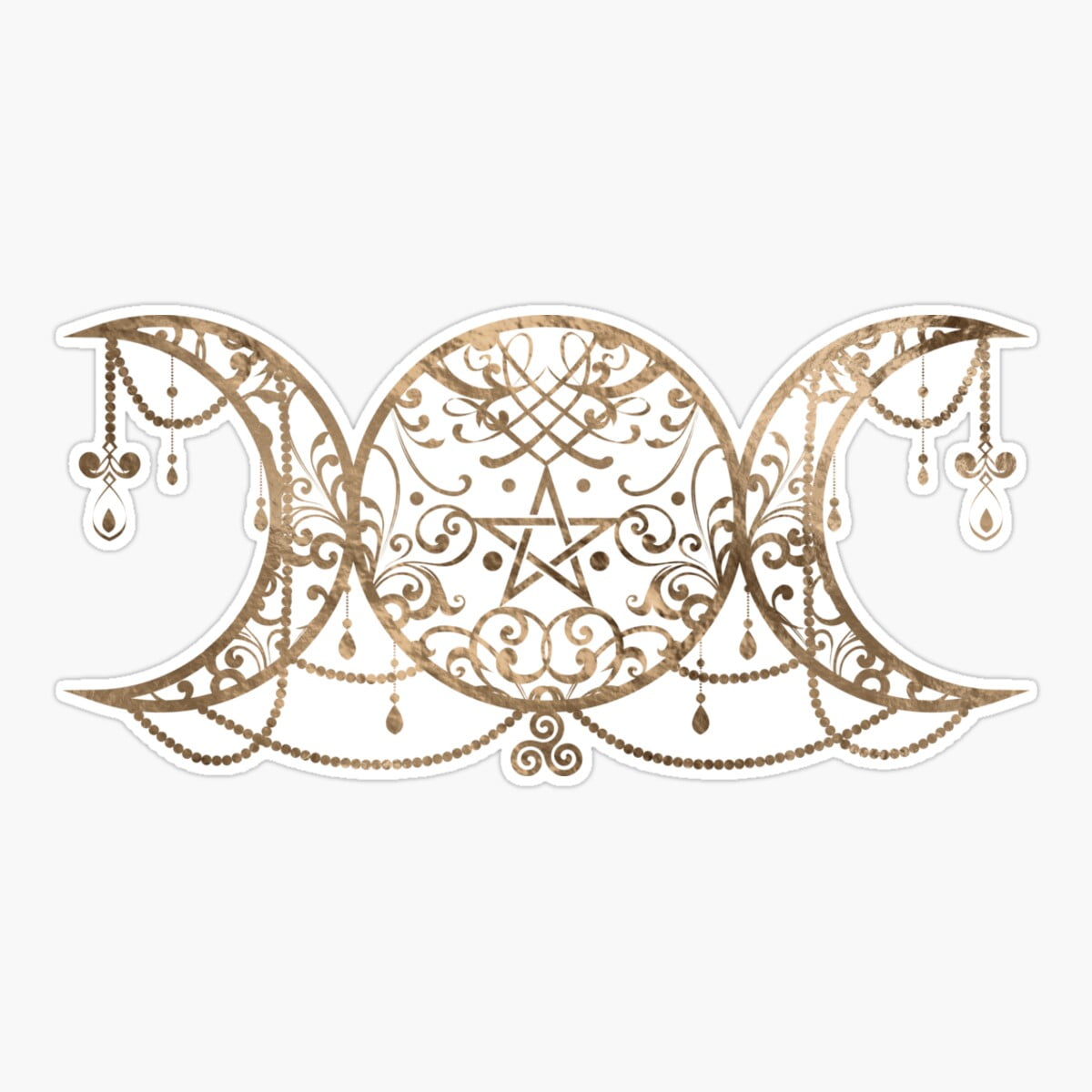 Maneki Triple Moon - Triple Goddess Ornament Er, Phone Decal Water ...