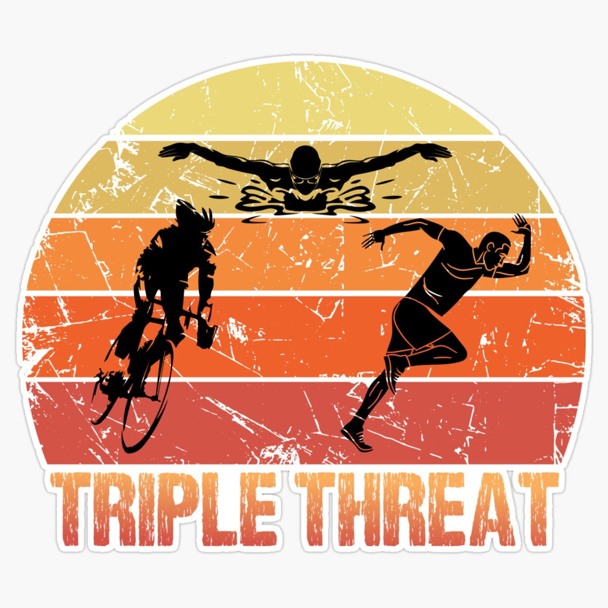 Maneki Triple Threat - Vintage Triathlon Er, Phone Decal Water Bottle ...