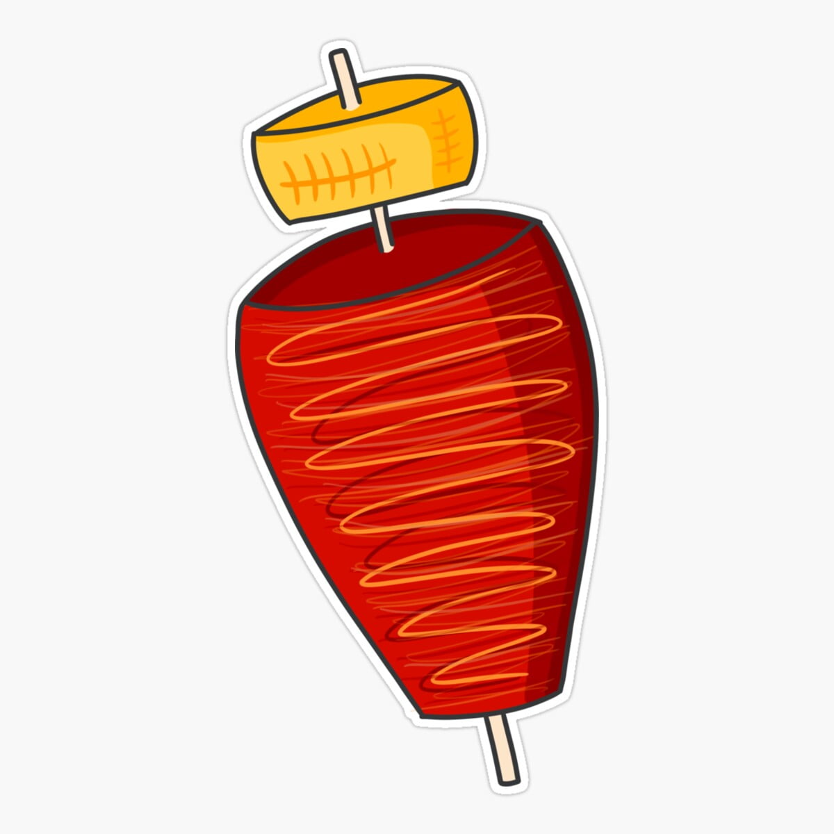 Maneki Trompo Al Pastor - Mexican Tacos Sticker, Phone Decal Water ...
