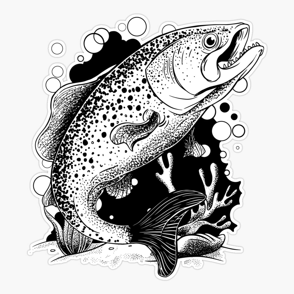 Maneki Trout Rainbow Trout Ish Er, Phone Decal Water Bottle Stickers ...