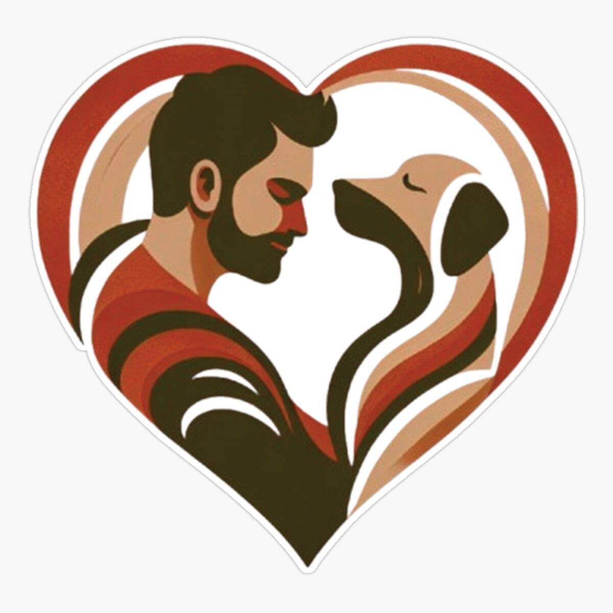 Maneki True Companions – Man And Dog Valentine’S Day Bond Sticker ...