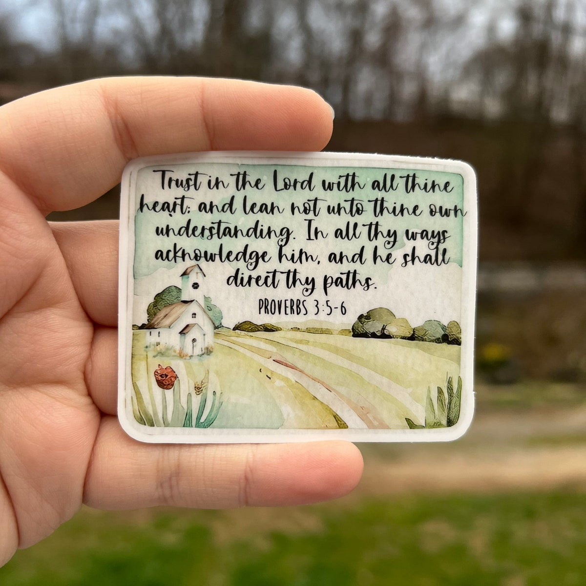 Maneki Trust In The Lord With All Thine Heart Sticker Watercolor ...