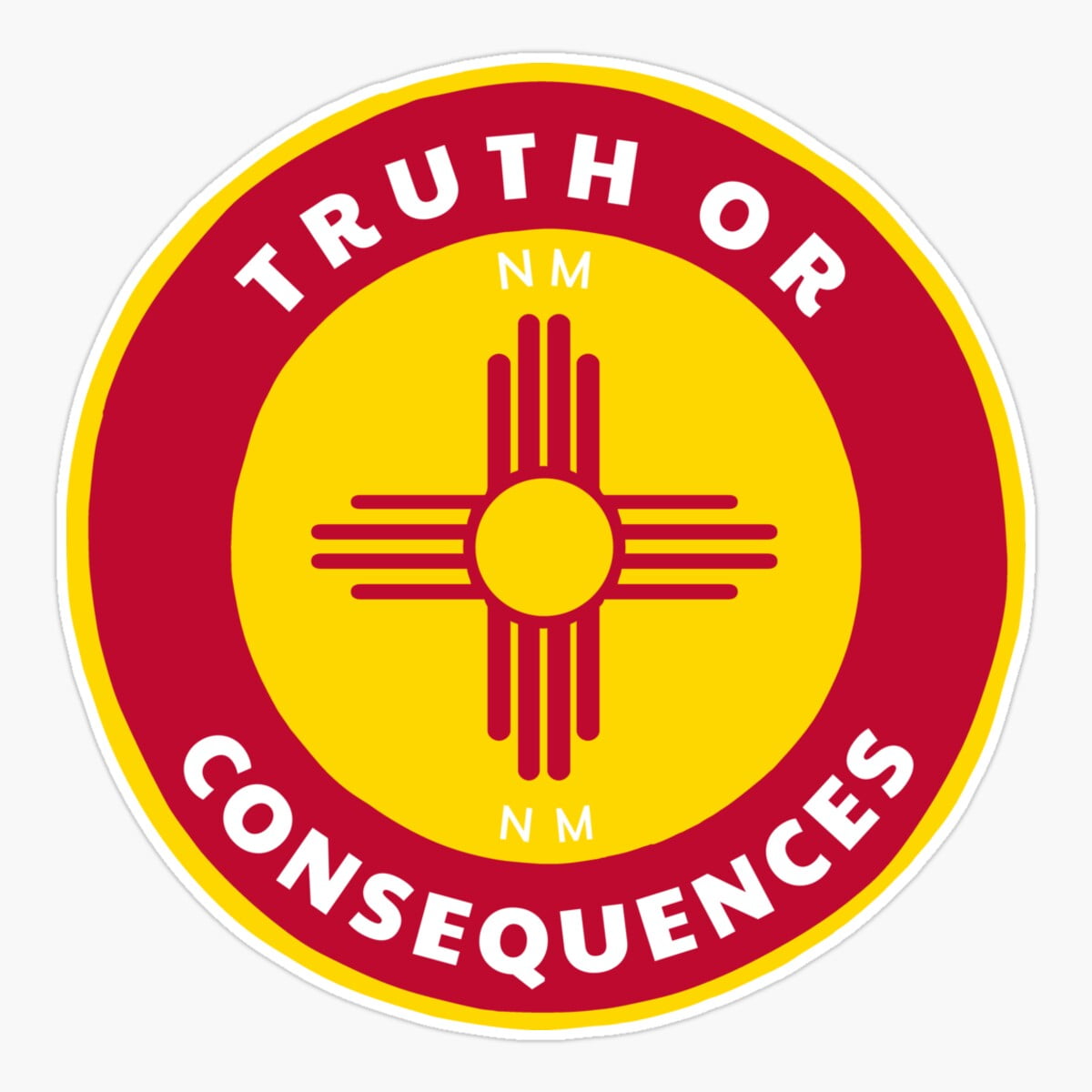 Maneki Truth Or Consequences New Mexico - Nm Badge With A Zia Lag ...