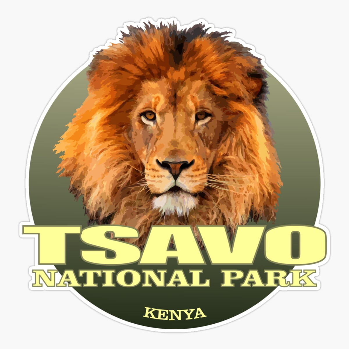 Maneki Tsavo National Park (Lion)(Wt) Er, Phone Decal Water Bottle ...