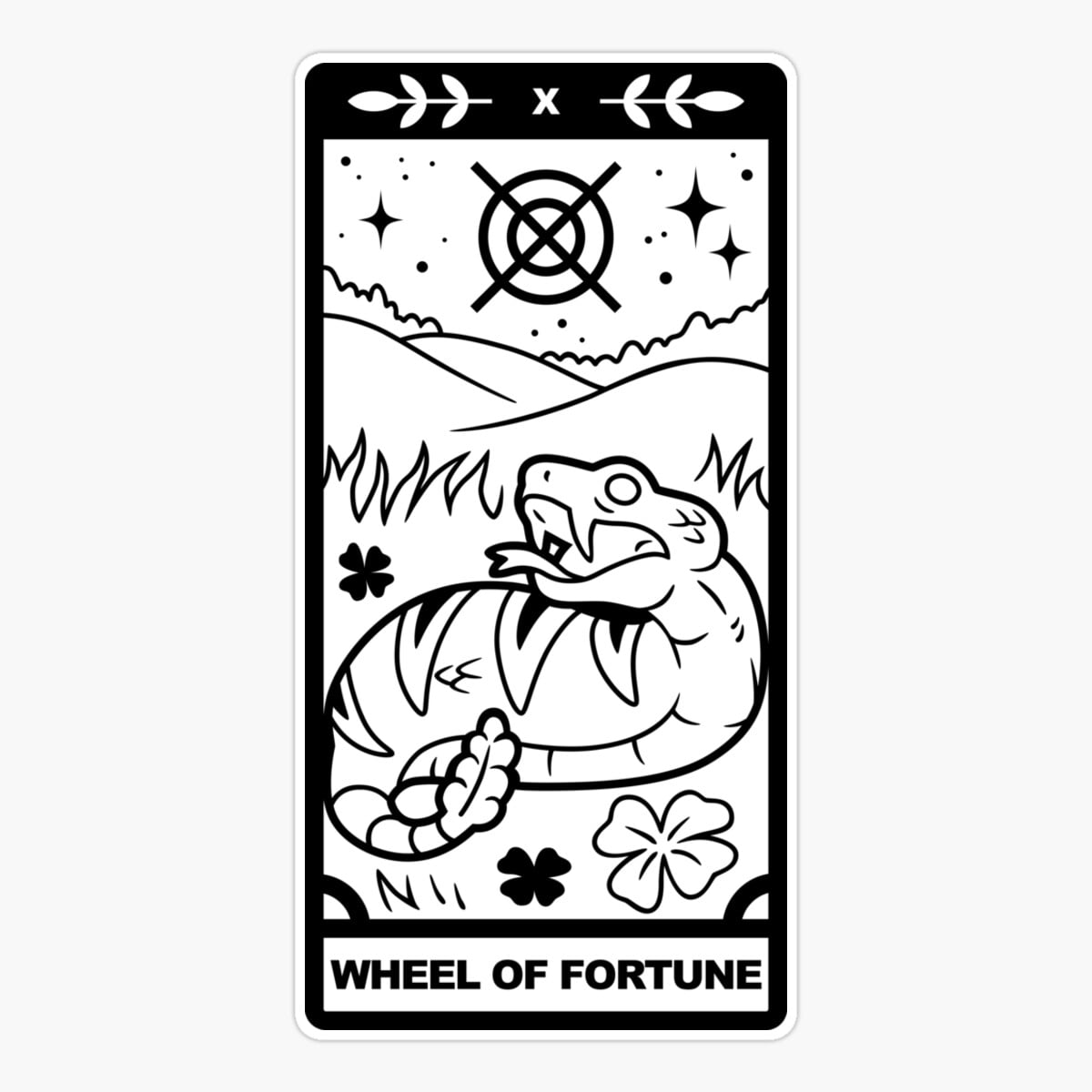 Maneki Tsuchinoko X Wheel O Ortune - Black Lines Er, Phone Decal Water ...
