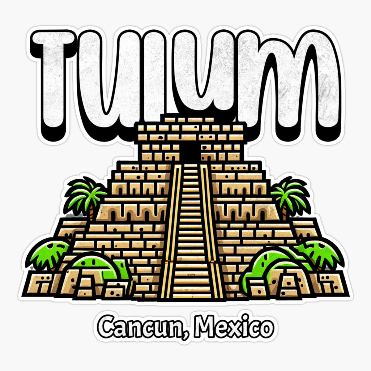 Maneki Tulum Mayan Ruins, Cancun Sticker, Phone Decal Water Bottle ...