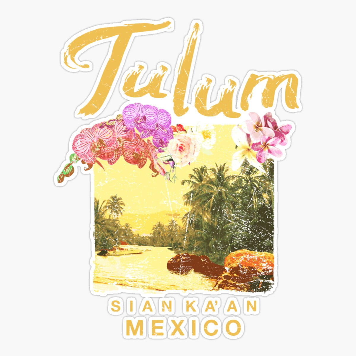 Maneki Tulum Mexico Sian Ka'An Mexican Vintage Travel Sticker, Phone ...