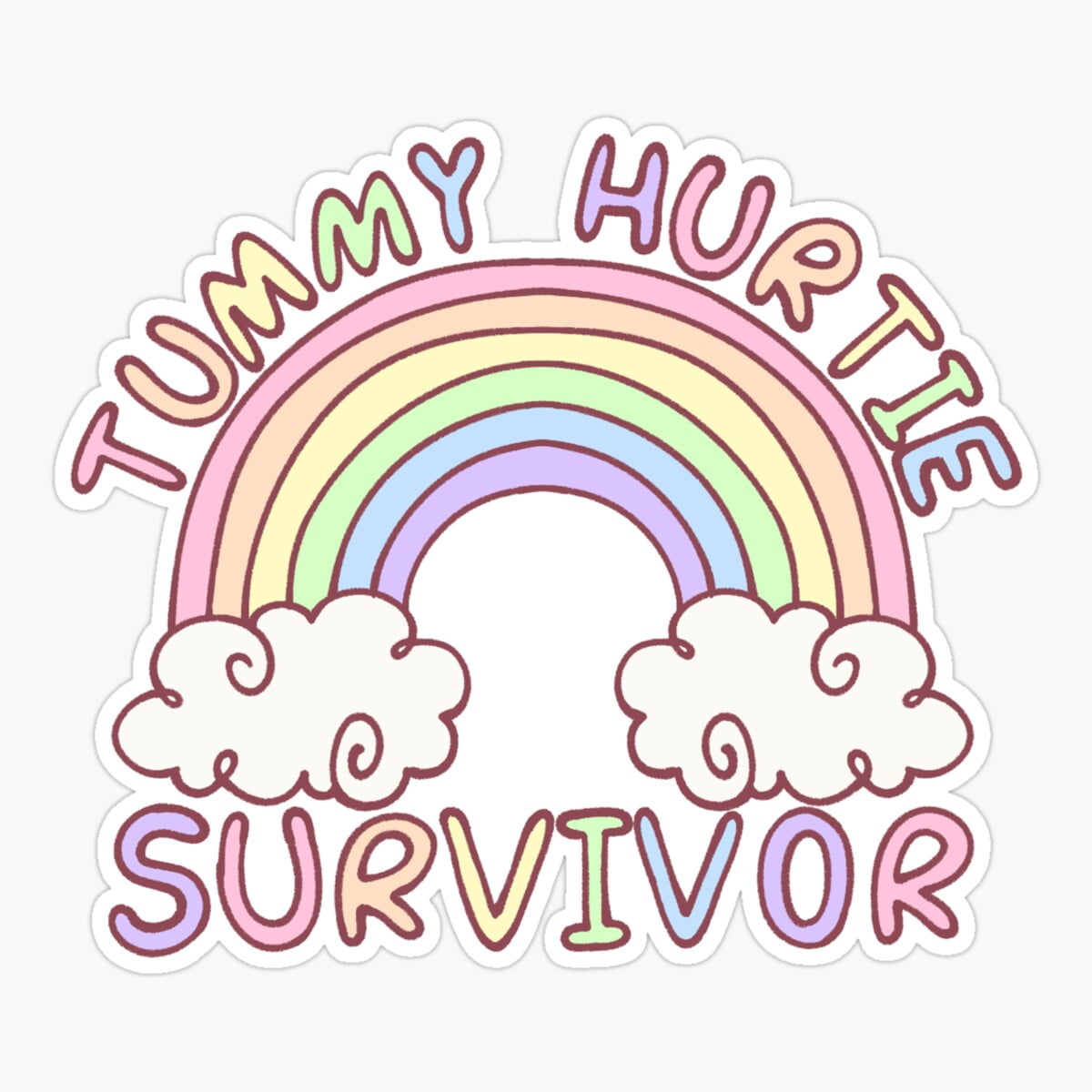 Maneki Tummy Hurtie Survivor Pastel Er, Phone Decal Water Bottle ...