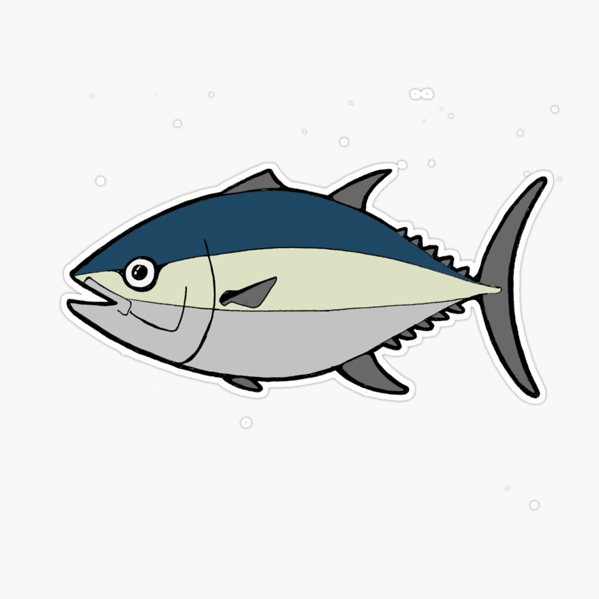 Maneki Tuna Ish Swimming Sticker, Phone Decal Water Bottle Stickers Car ...