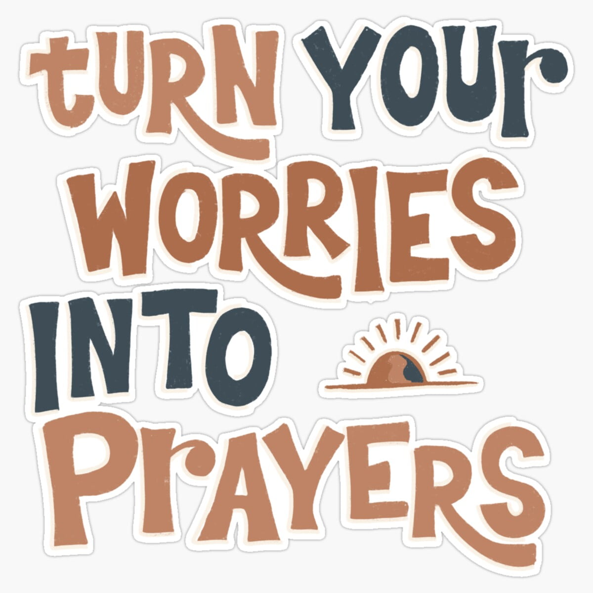 Maneki Turn Your Worries Into Prayers Er, Phone Decal Water Bottle ...