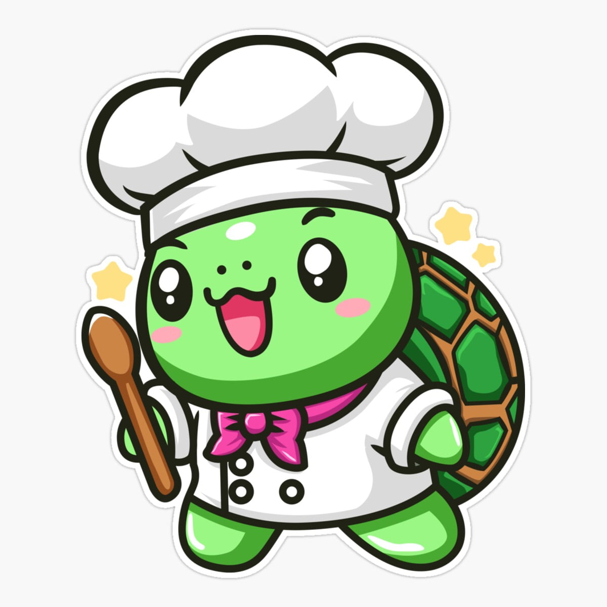 Maneki Turtle Che Kawaii Style, Cheerul Turtle Cooking Sticker, Phone ...
