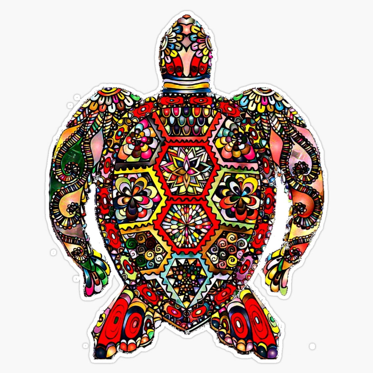Maneki Turtle - Mandala Er, Phone Decal Water Bottle Stickers Car ...