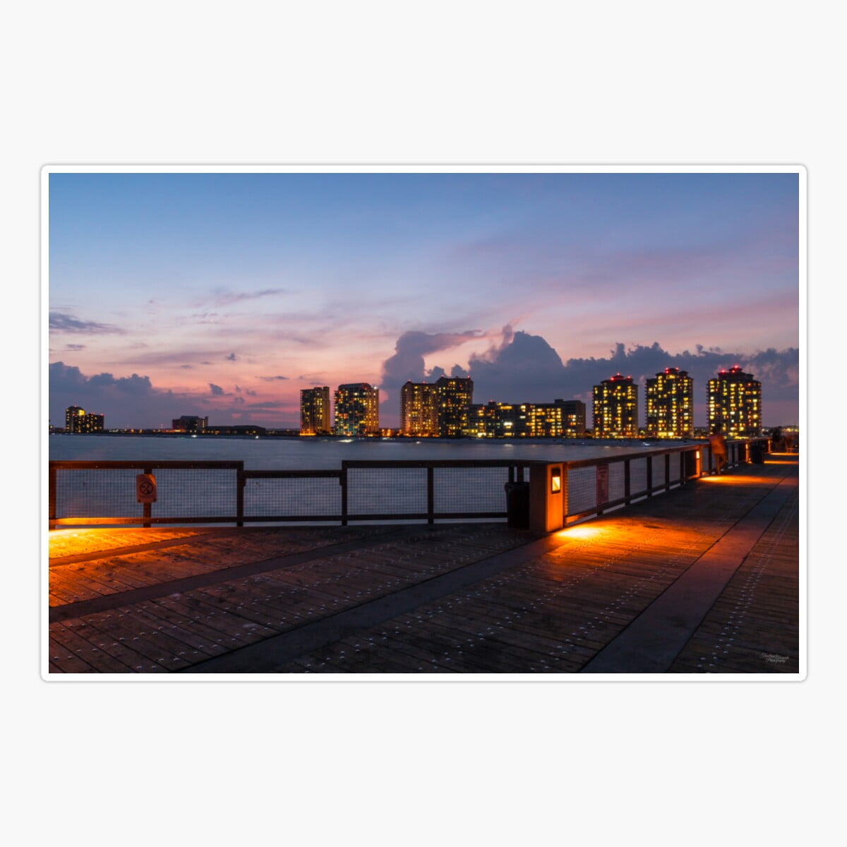 Maneki Twilight Rom Navarre Beach Pier Sticker, Phone Decal Water ...
