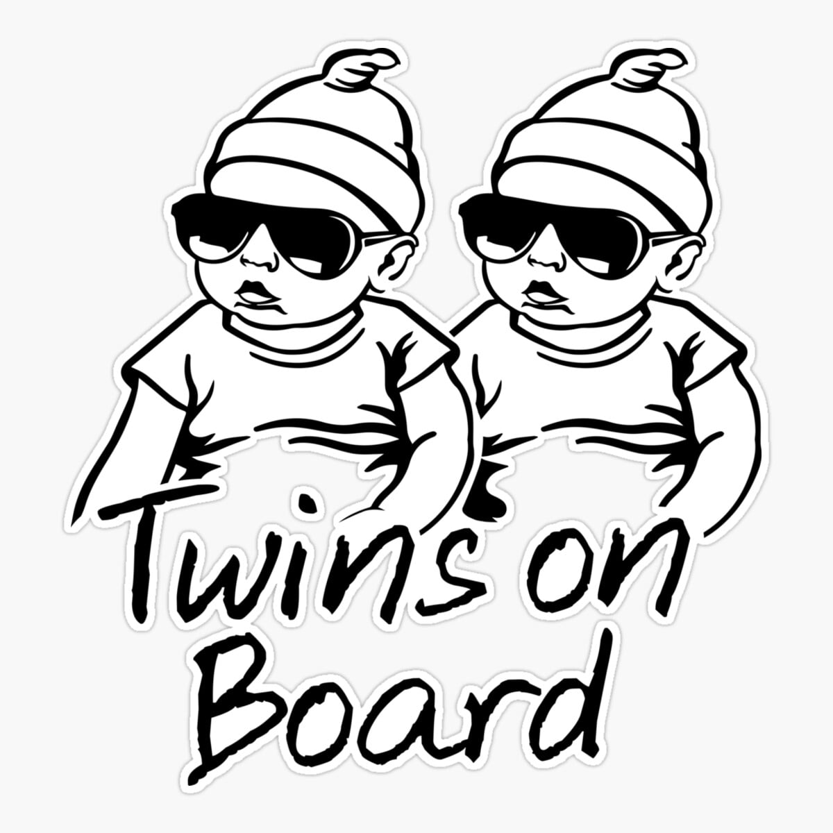 Maneki Twins On Board Er, Phone Decal Water Bottle Stickers Car Decals ...