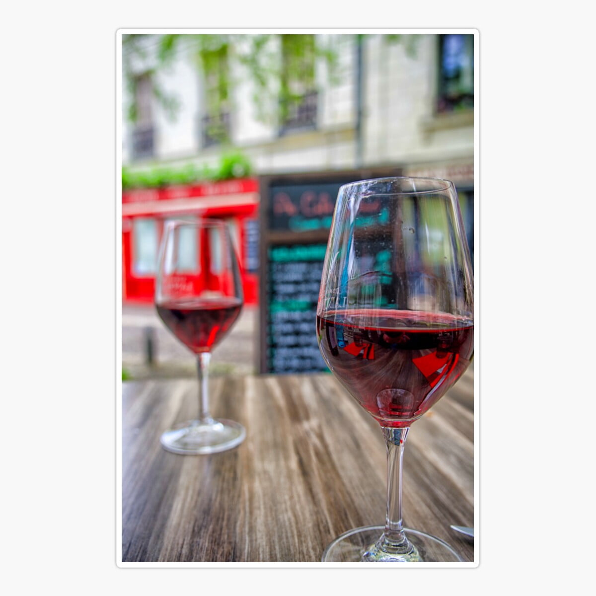 Maneki Two Gles Of Red Wine On A Table And A Blurred Menu In France Er ...