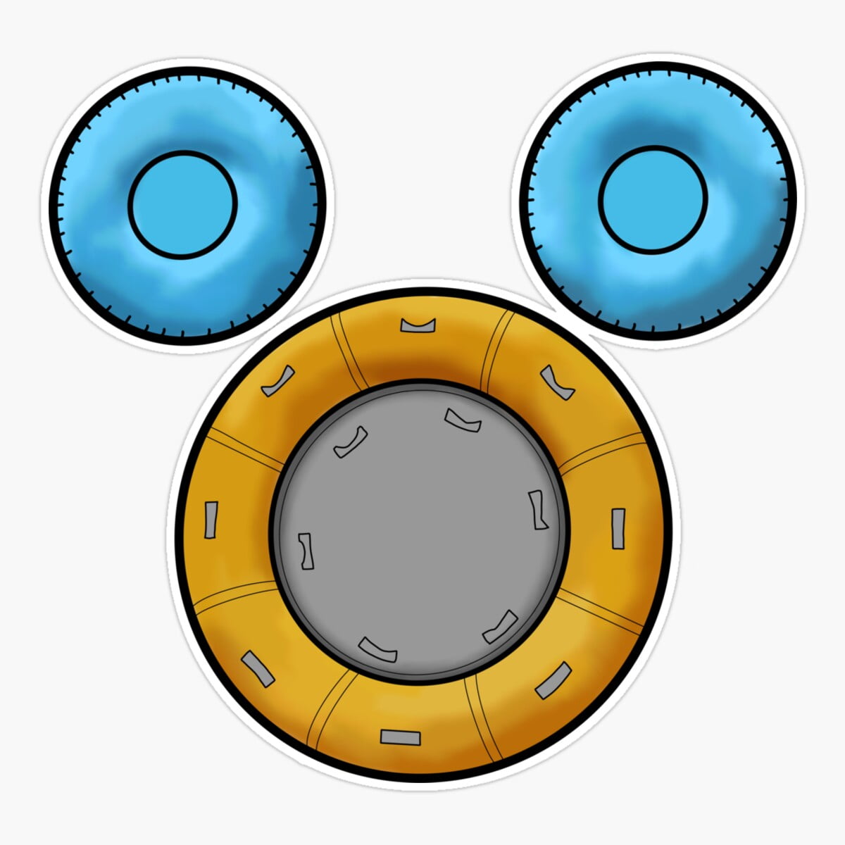 Maneki Typhoon Lagoon Raft Mickey Sticker, Phone Decal Water Bottle ...