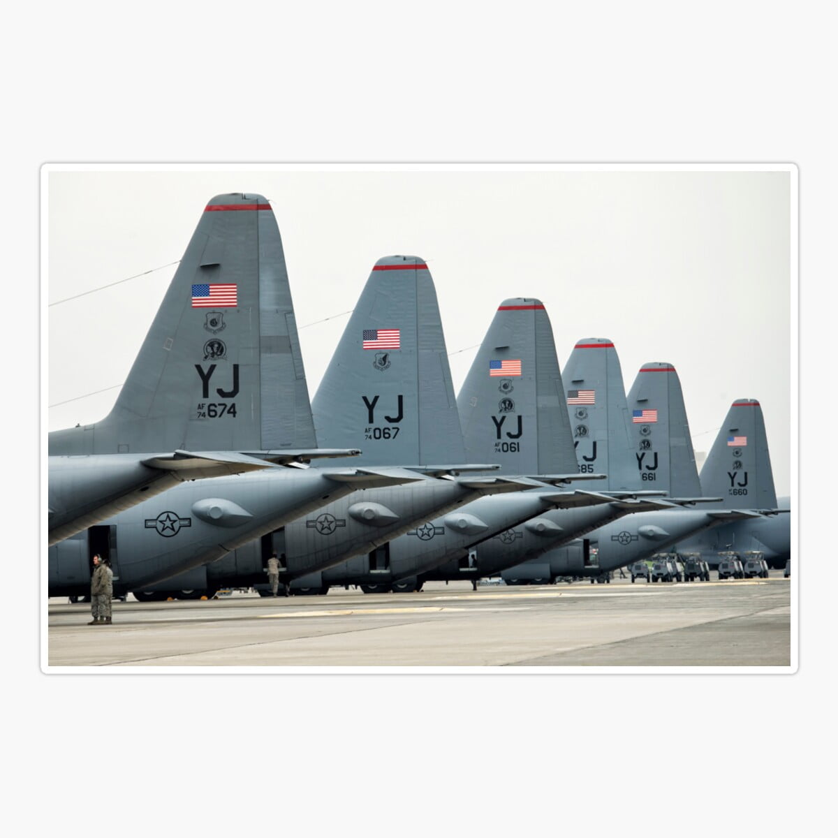 Maneki U.S. Air Force C-130 Hercules Aircraft On The Flight Line At ...