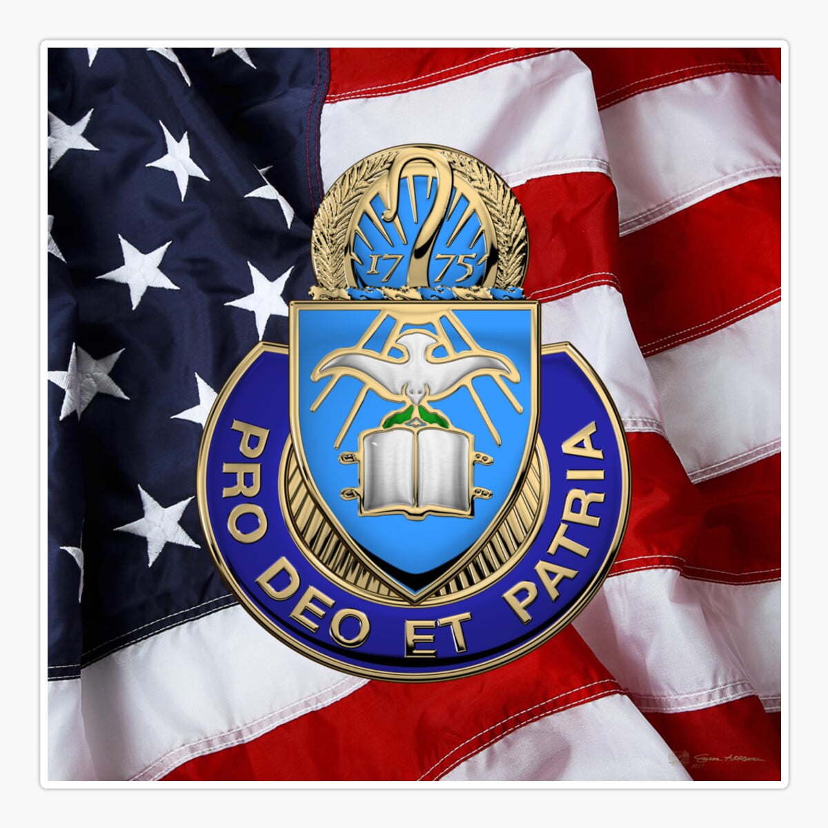 Maneki U.S. Army Chaplain Corps - Regimental Insignia Over American ...