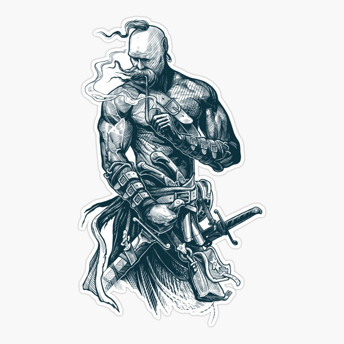 Maneki Ukrainian Cossack Warrior Holding Sword, Ukrainian Warrior ...