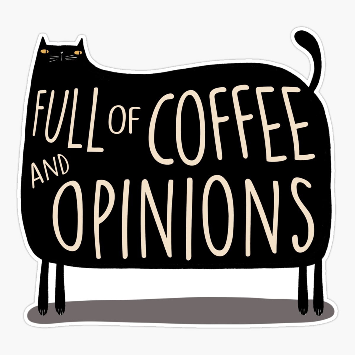 Maneki Ull O Coee & Opinions Black Cat Sticker, Phone Decal Water ...