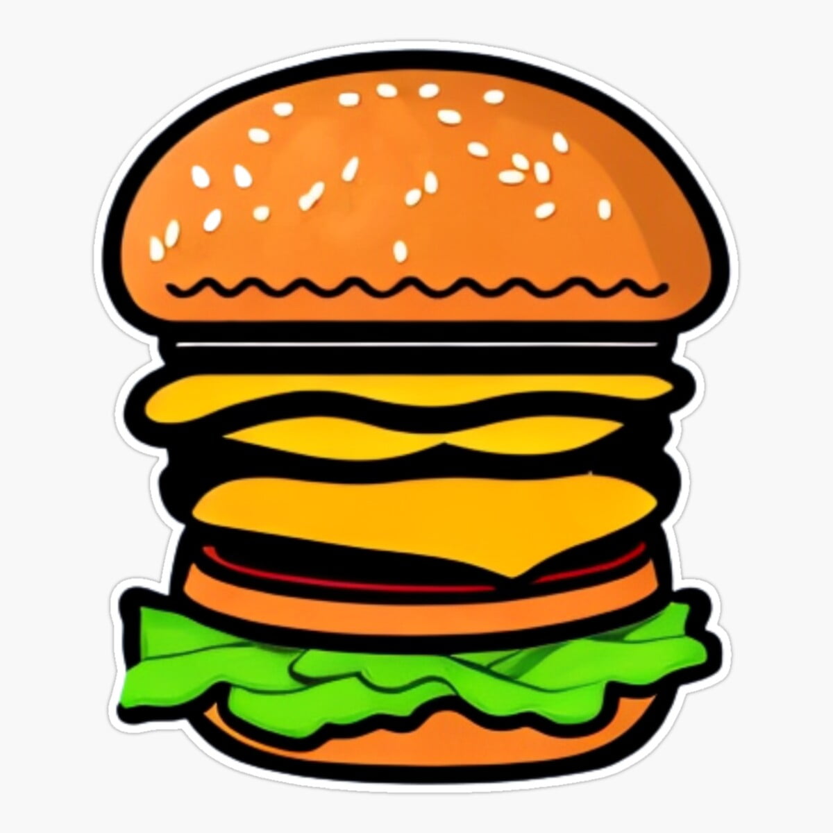 Maneki Ultimate Burger - Mighty Burger - Cheesy Delight Sticker, Phone ...