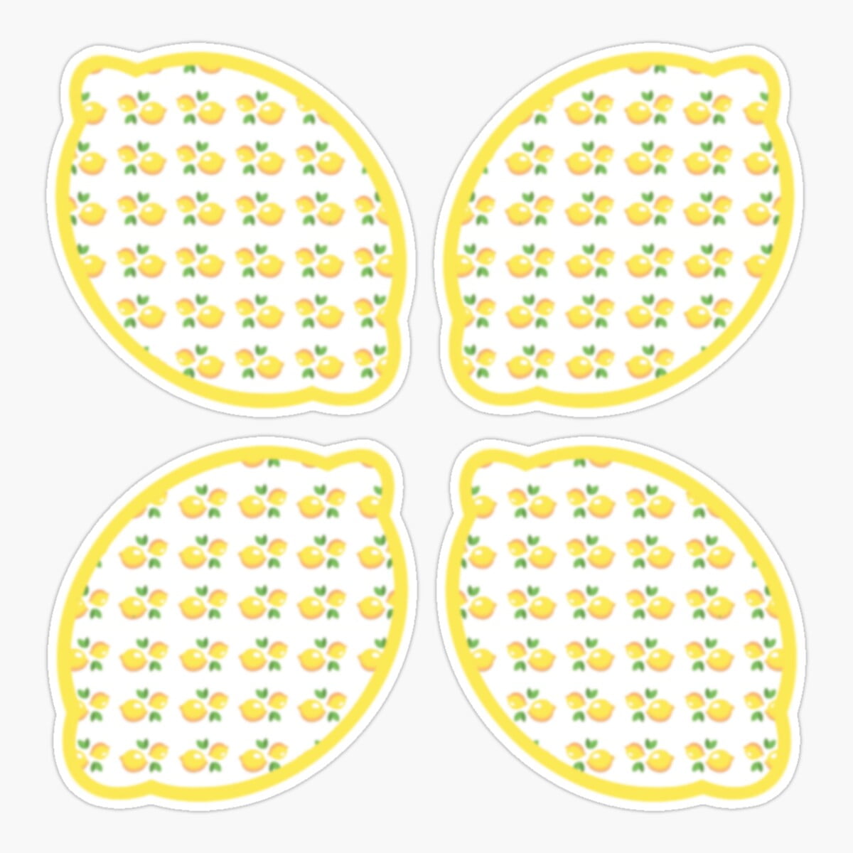 Maneki Un Lemon Yellow Kitchen Pattern Sticker, Phone Decal Water ...