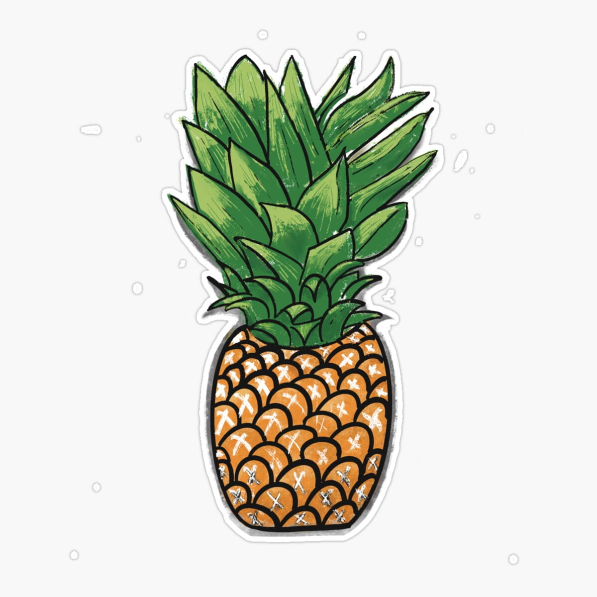 Maneki Un Pineapple Print Sticker, Phone Decal Water Bottle Stickers ...