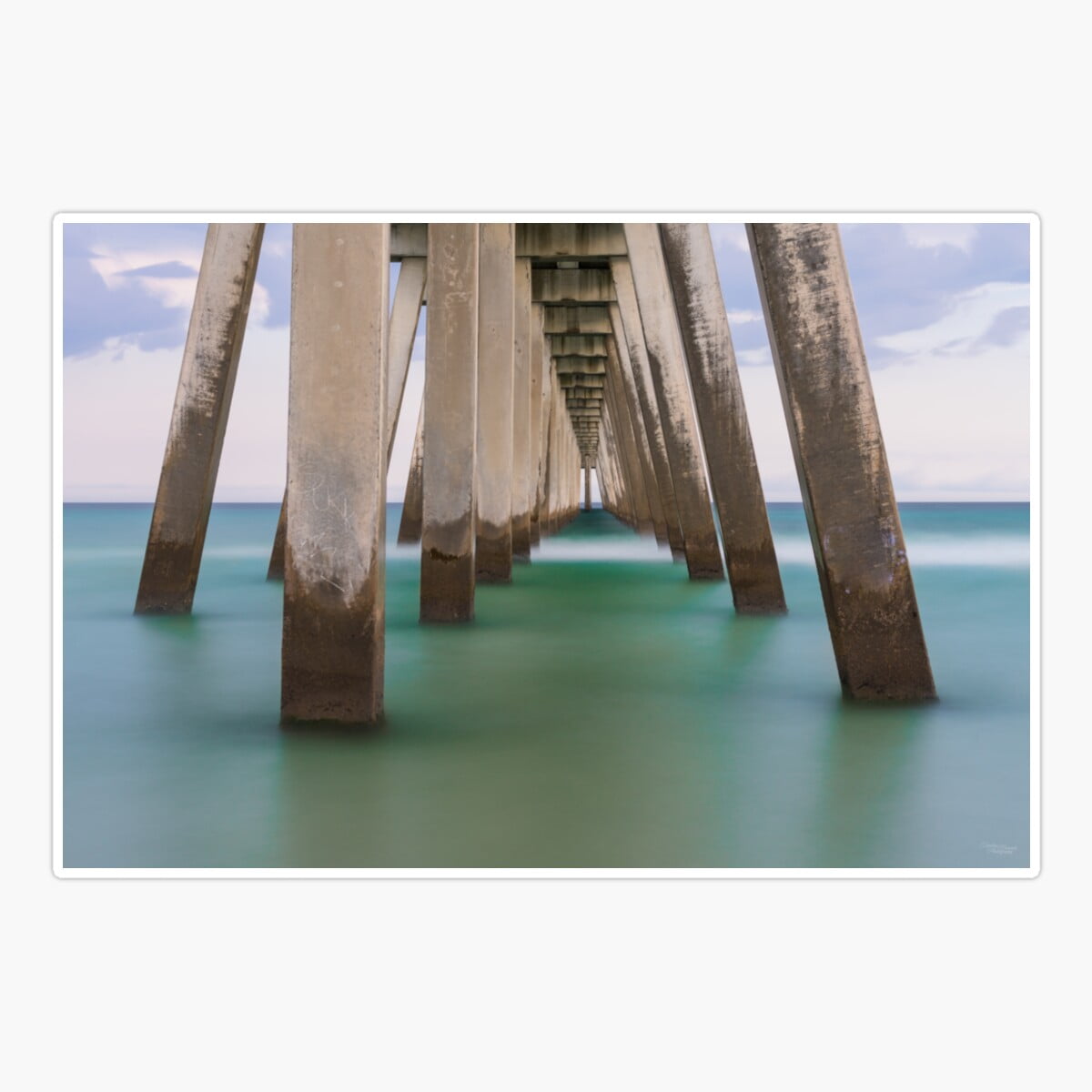 Maneki Under Navarre Beach Pier Sticker, Phone Decal Water Bottle ...