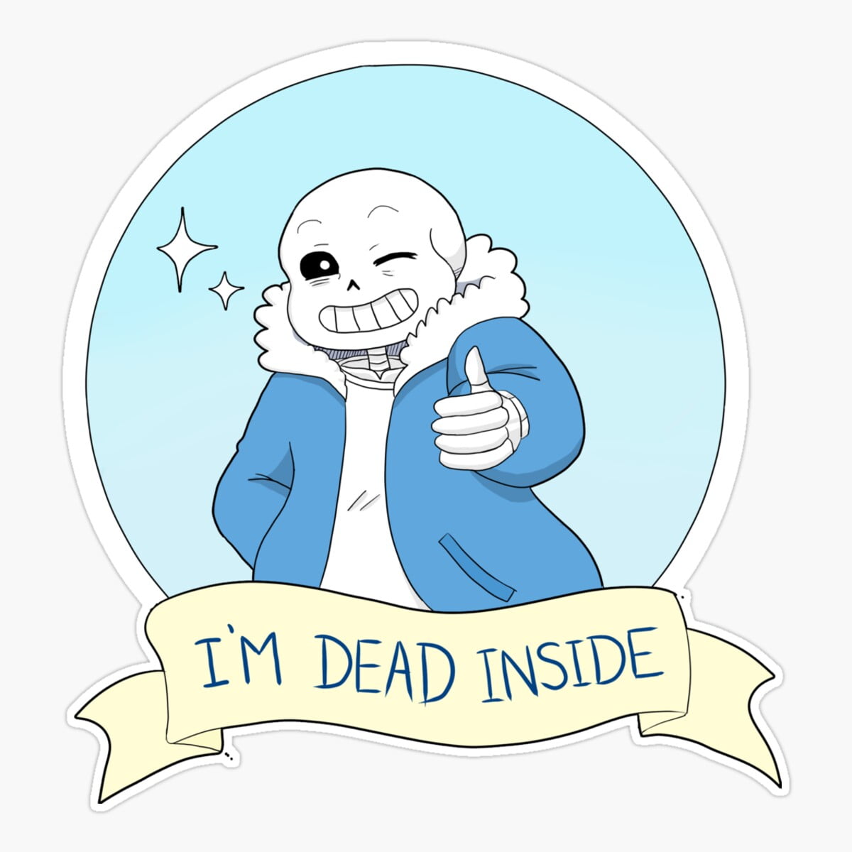 Maneki Undertale- Sans I'M Dead Inside Er, Phone Decal Water Bottle ...
