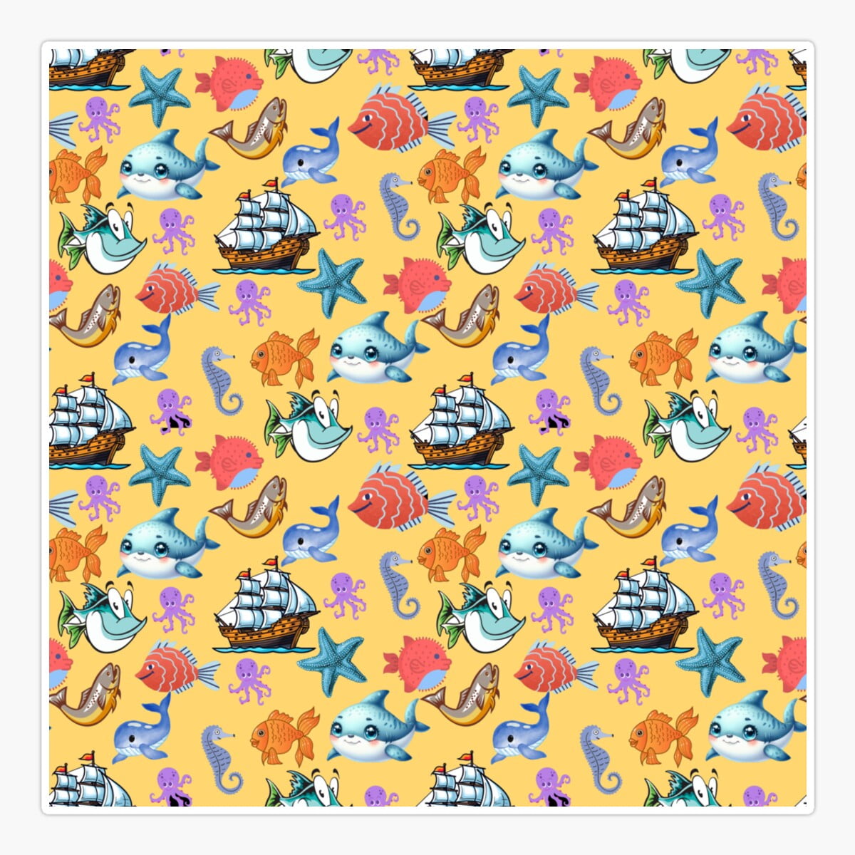 Maneki Underwater Utopia: A Vibrant Pattern Showcasing A Diverse Array ...