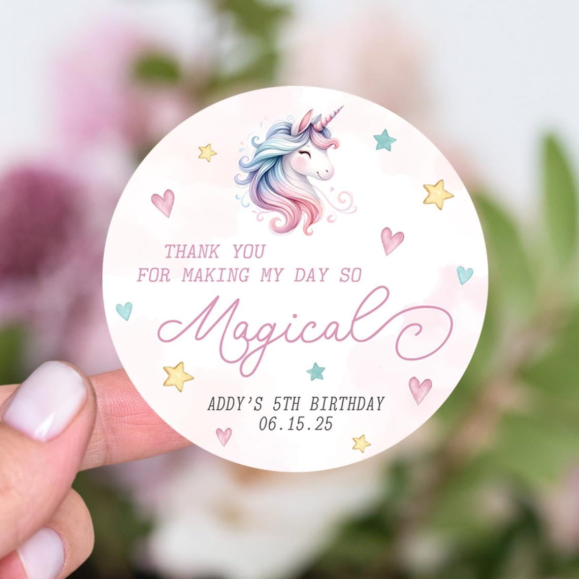 Maneki Unicorn Birthday Ers, Unicorn Party Favors Labels, Unicorn ...
