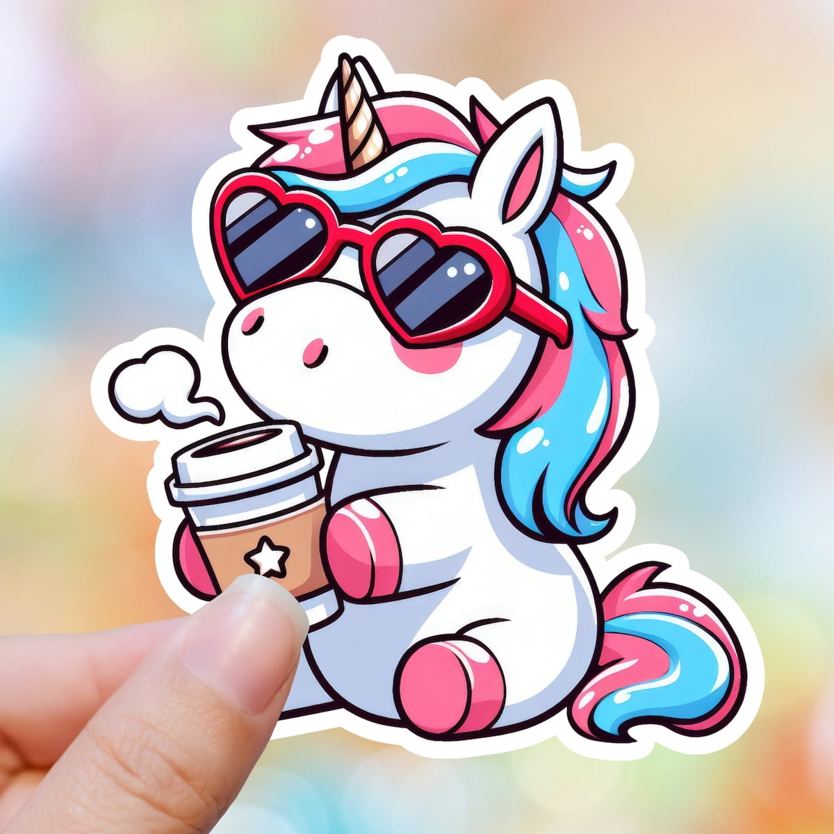 Maneki Unicorn Coffee Sticker Unicorn Sticker Coffee Sticker Laptop ...