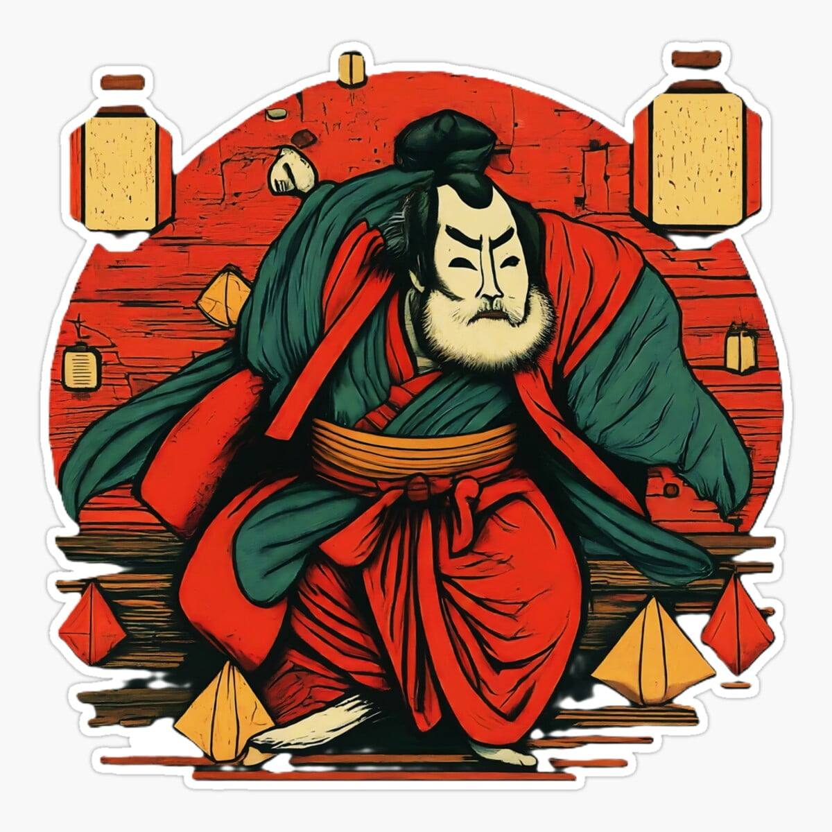 Maneki Unique Japanese Samurai Art , Japanese Warrior , Samurai Graphic ...