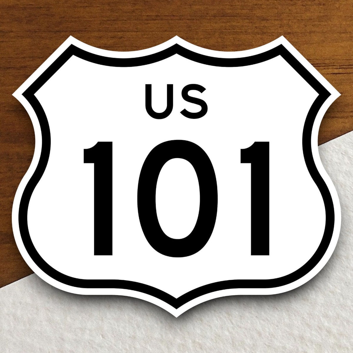 Maneki United States Route 101 Road Sign Sticker, Road Trip Sticker ...