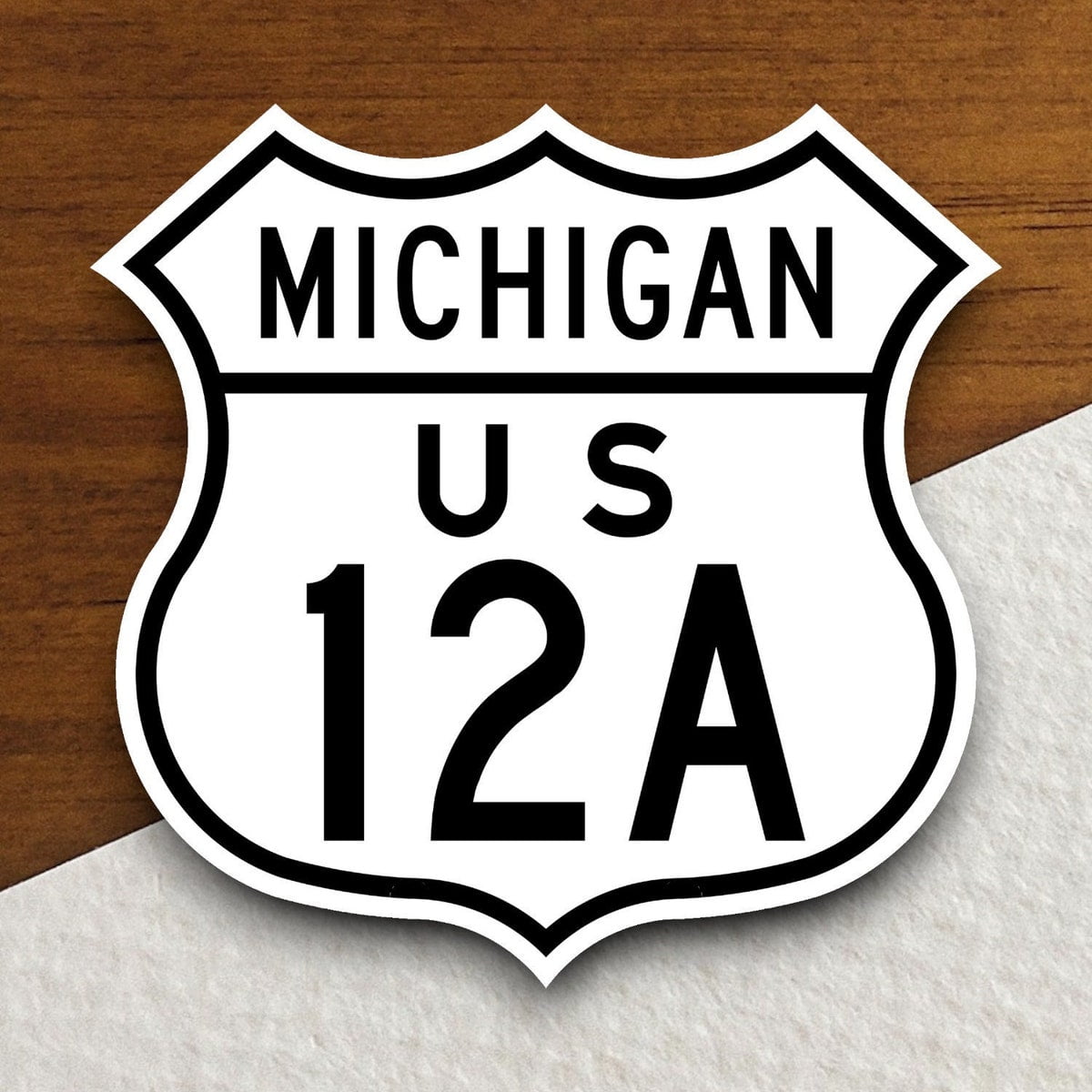 Maneki United States Route 12A Michigan Road Sign Sticker, Road Trip ...